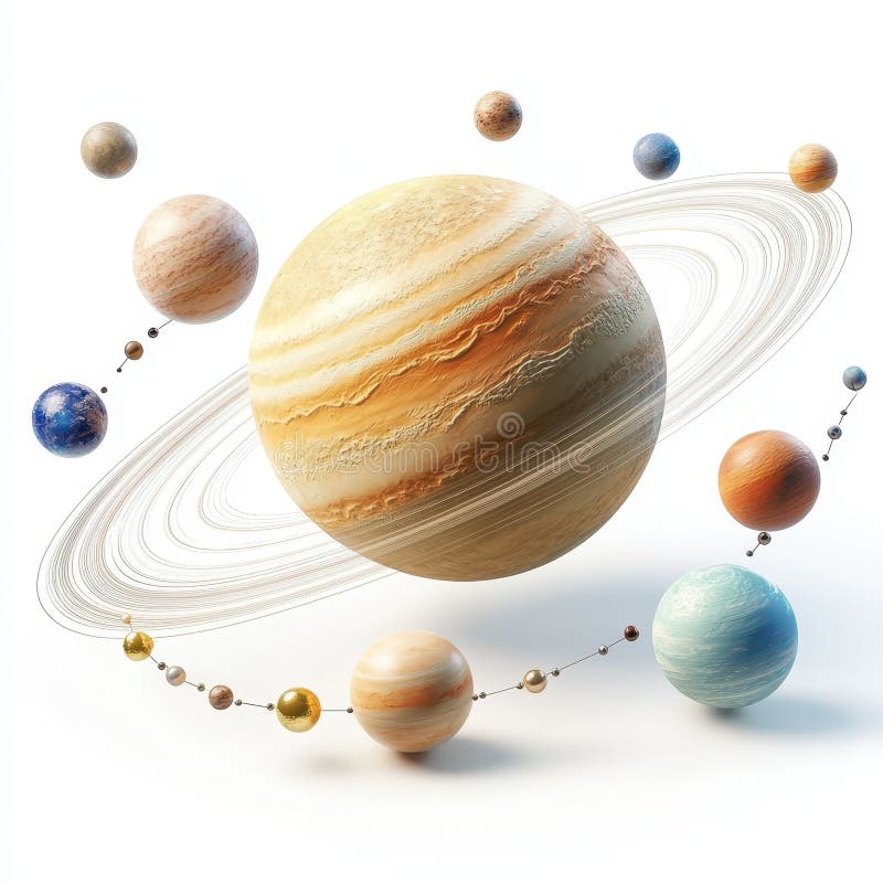 Saturn and Its Moons Celestial Bodies Solar System Planets Space ...