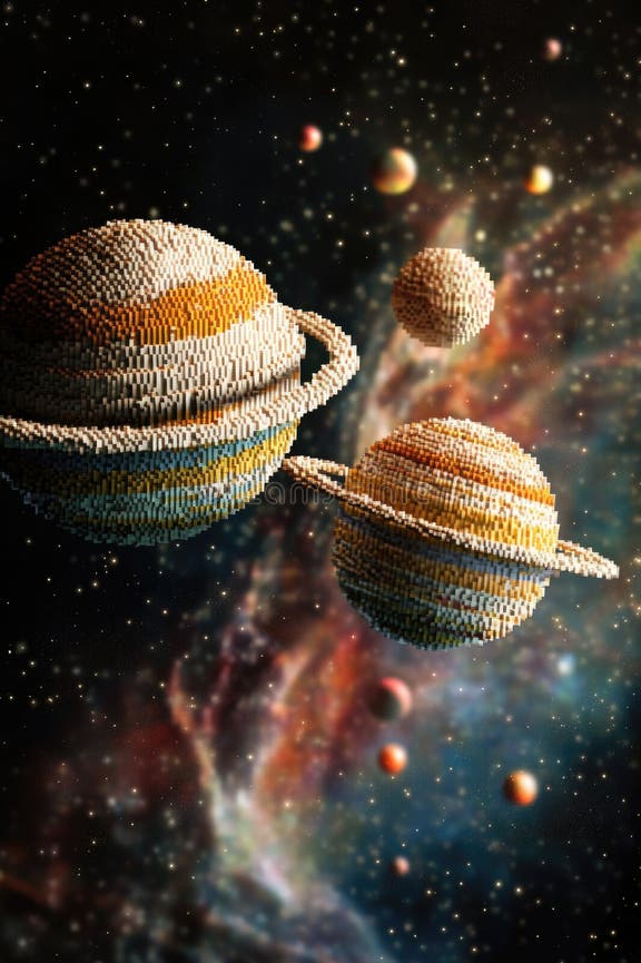 Saturn and Jupiter Collage stock photo. Image of collage - 361062376