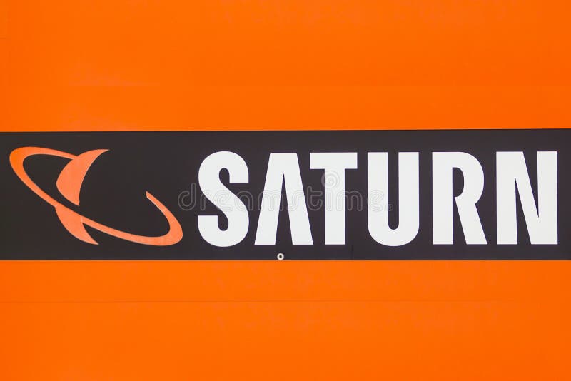Saturn-Logo und -fahne redaktionelles stockbild. Bild von system - 93767939