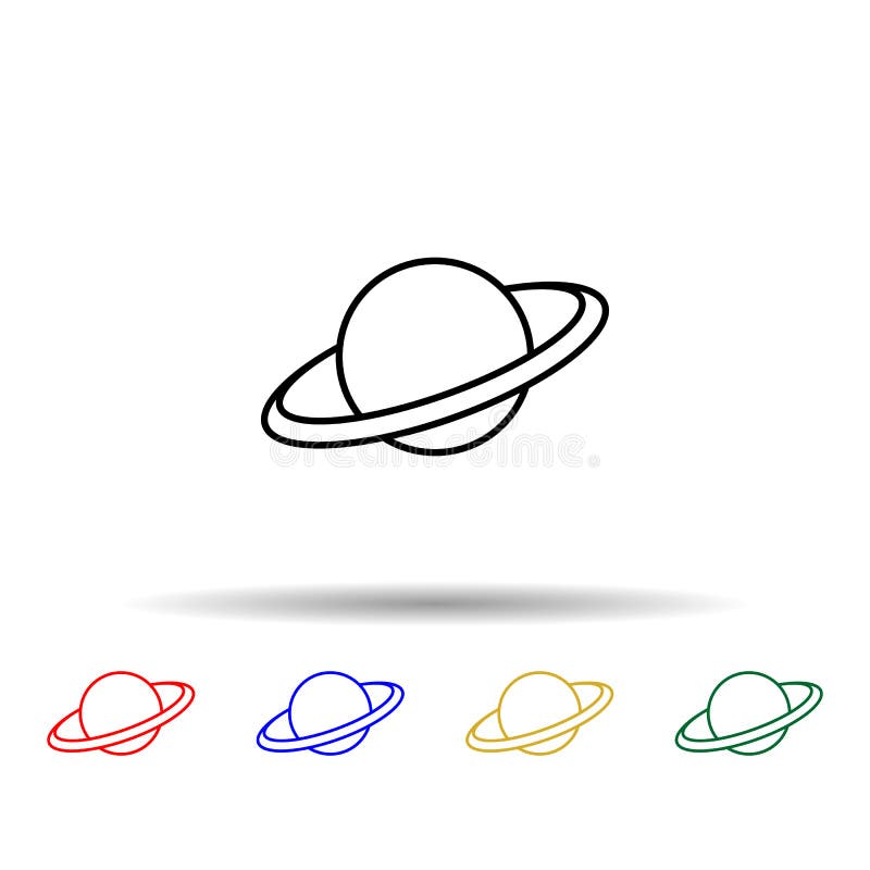 Saturn Multi Color Style Icon. Simple Thin Line, Outline Vector of Web ...
