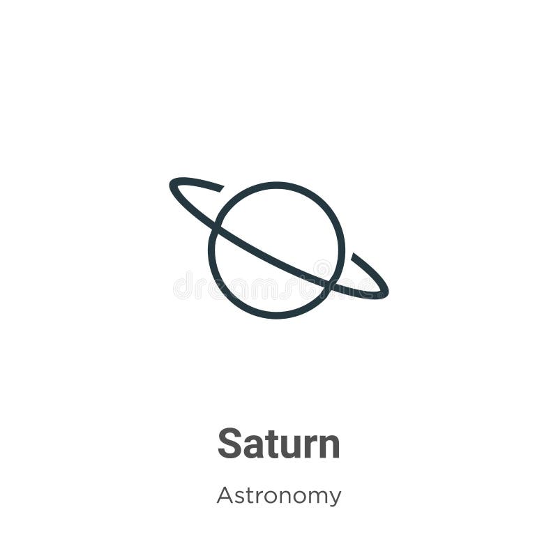 Saturn Outline Vector Icon. Thin Line Black Saturn Icon, Flat Vector ...