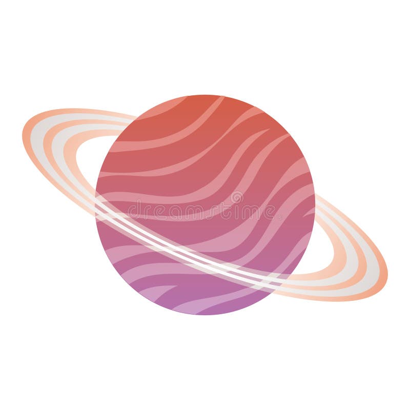 Saturn with a pink color stock vector. Illustration of design - 205476302