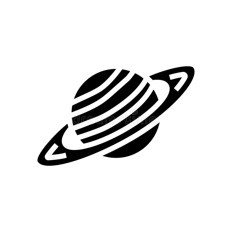 Saturn Planet Glyph Icon Vector Illustration Stock Vector ...