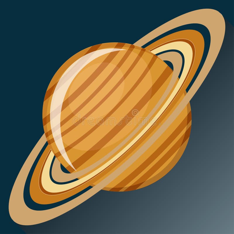 Saturn planet icon stock vector. Illustration of astrophysics - 79761006