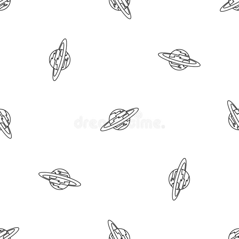 Saturn Planet Pattern Seamless Vector Stock Vector - Illustration of ...