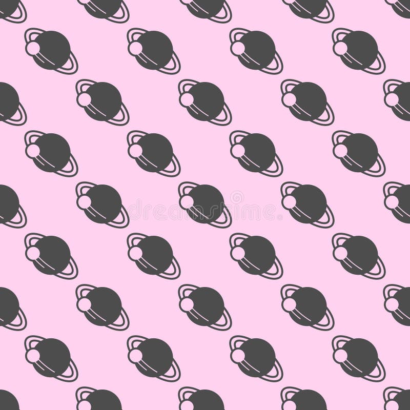 Saturn Planet with Ring and Moon Solid Seamless Pattern, Cosmos Theme ...