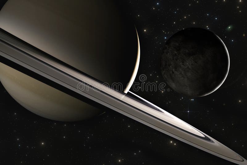 Saturn planet and rings stock illustration. Illustration of world ...