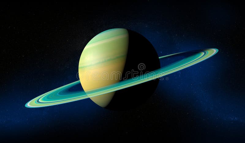Saturn Planet with Rings. Space View Stock Illustration - Illustration ...