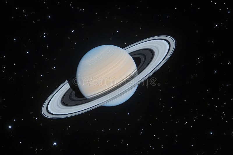 Saturn Planet Rotating in the Outer Space with Thousands of Stars ...