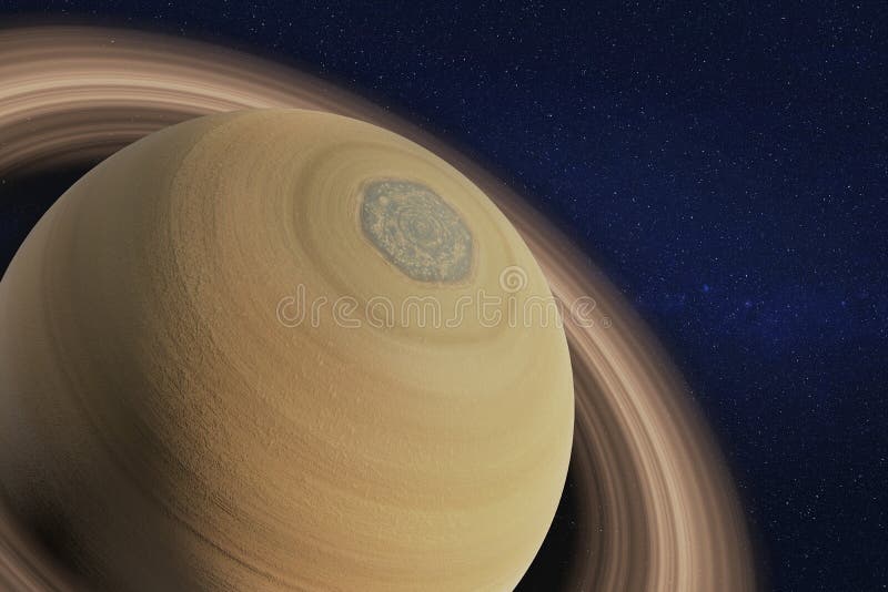 Saturn Planet of Solar System North Pole Stock Illustration ...