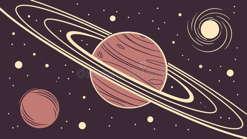 Saturn Planet Space, Cosmic Scene, Astronomy Icon Vector Design ...