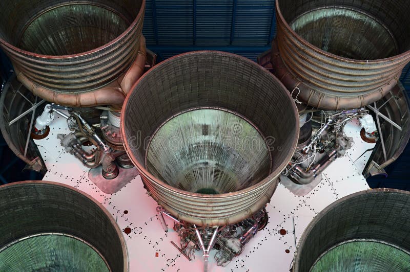 Saturn Rocket Engine in Kennedy Space Center, Florida Stock Photo ...