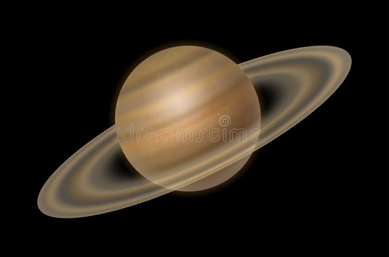 Saturn Solar System Planet Isolated on Black Stock Vector ...
