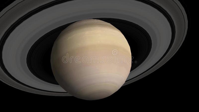 Saturn Top To Bottom View, Beautiful Space Scene Animation Stock ...