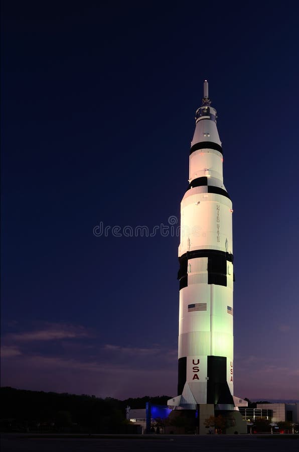 Saturn V in the Nightlights Editorial Photography - Image of spacecraft ...