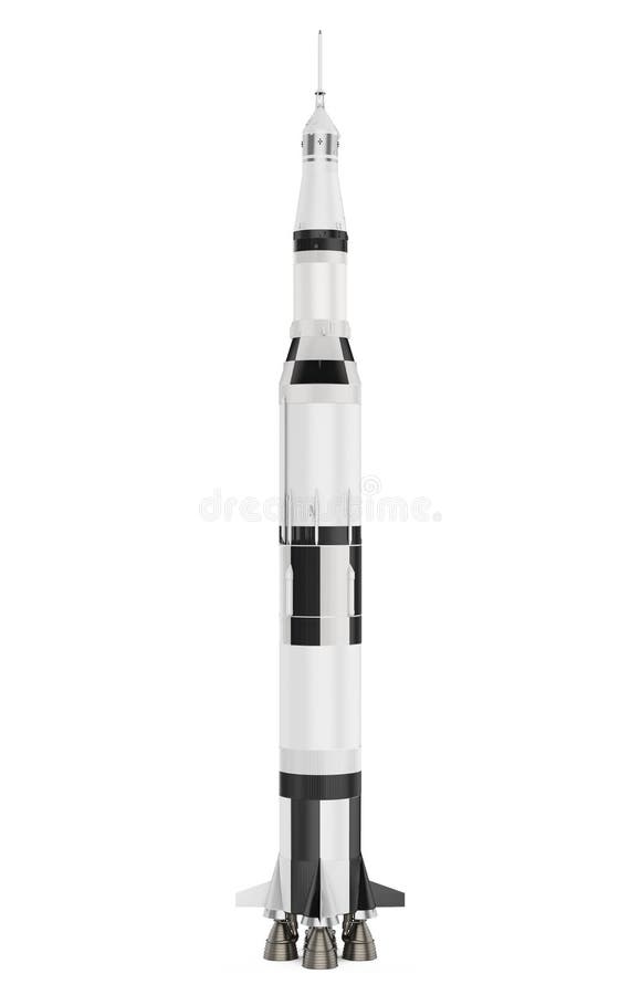 Saturn V Rocket Isolated stock illustration. Illustration of apollo ...