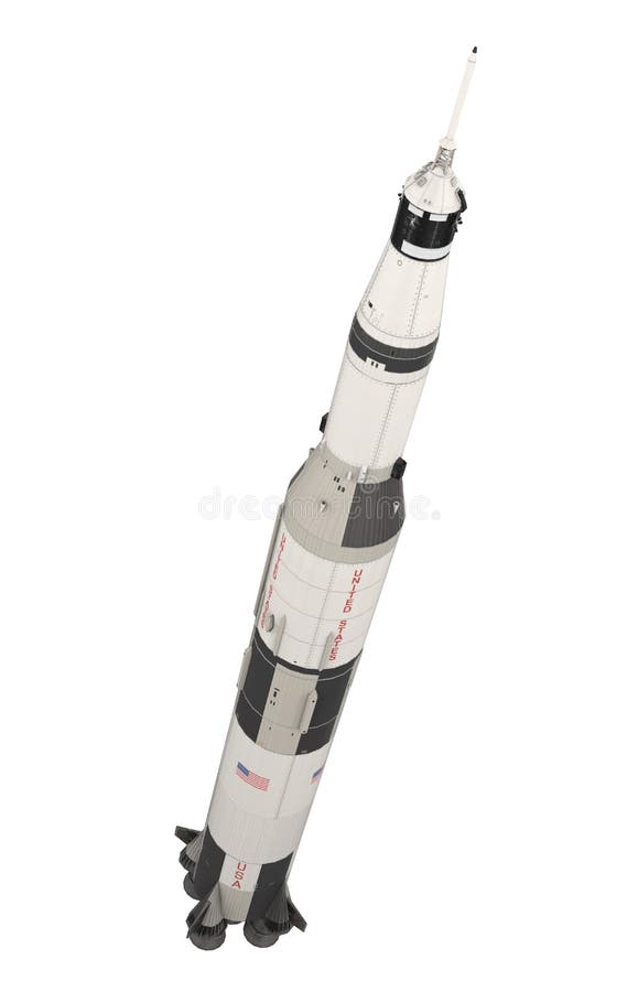 Saturn V Rocket Isolated stock illustration. Illustration of background ...
