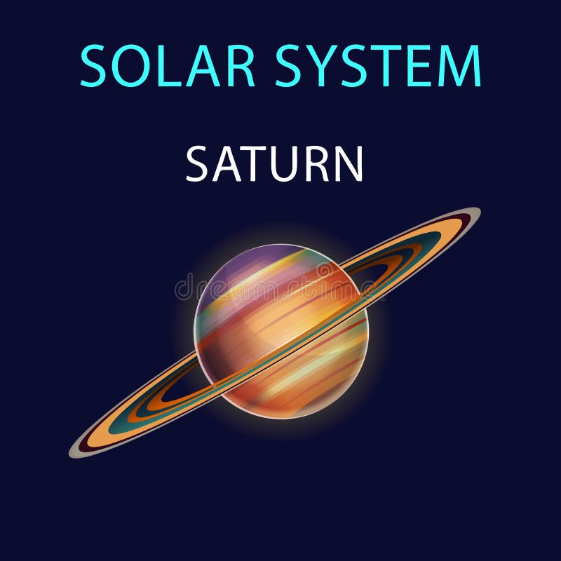 Vector Cartoon Illustration of Saturn Stock Vector - Illustration of ...