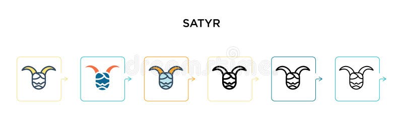 Satyr Vector Icon in 6 Different Modern Styles. Black, Two Colored ...