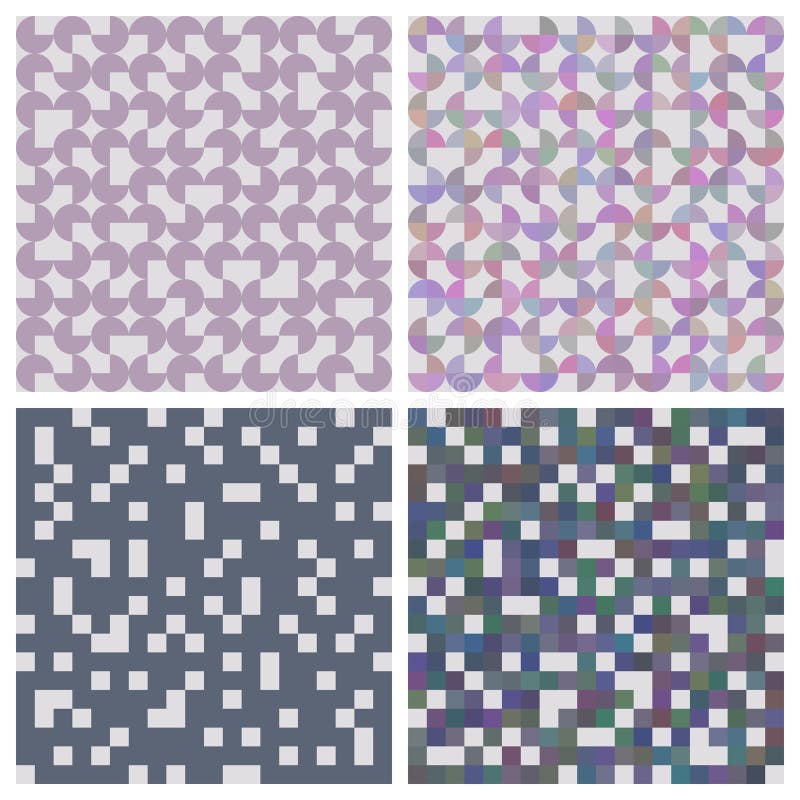 Satz Abstrakte Muster - Quadrate Und Kreise Vektor Abbildung ...