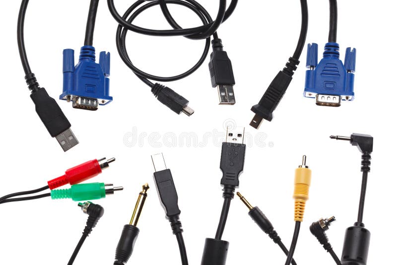 Satz Alter Elektrischer Kabel Isoliert Stockbild - Bild von internet ...