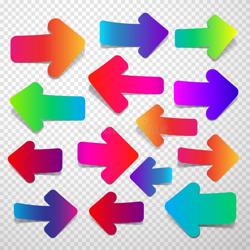 Satz gerade bunte Pfeile vektor abbildung. Illustration von richtung ...
