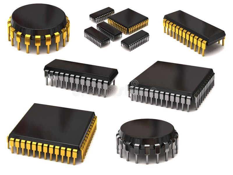 Satz Computer-Chips stock abbildung. Illustration von kunst - 54898889