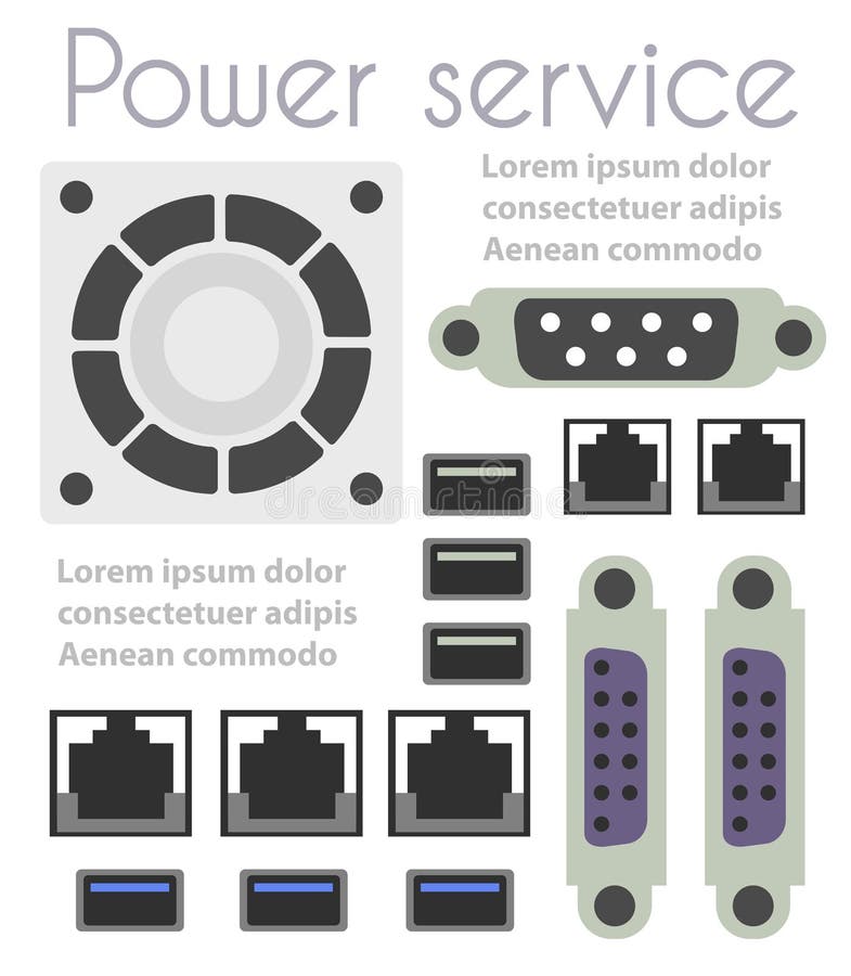 Computerteile und -zubehör vektor abbildung. Illustration von seilzug ...