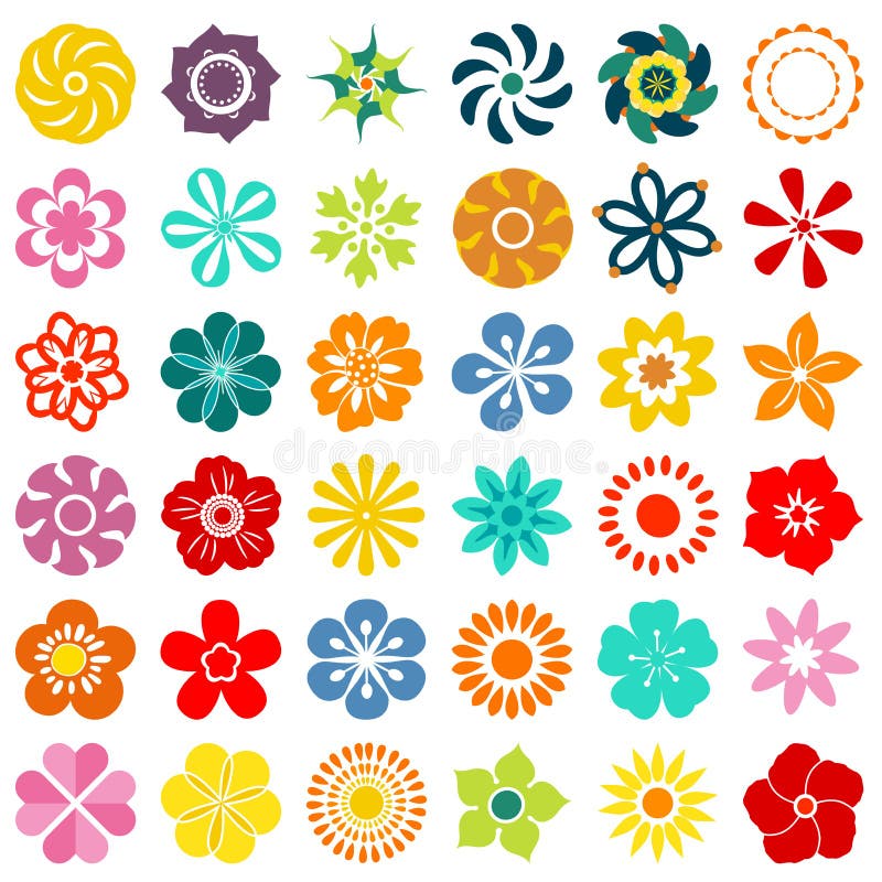 Satz Der Blume-Vektor-Illustration Vektor Abbildung - Illustration von ...