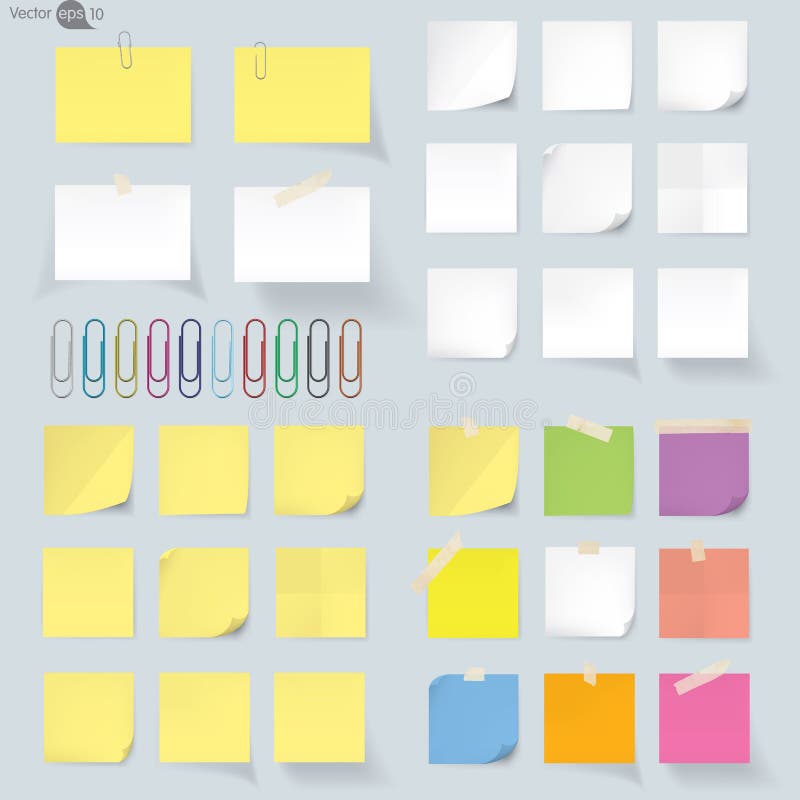 Satz Der Notiz Vektor-Illustration Vektor Abbildung - Illustration von ...
