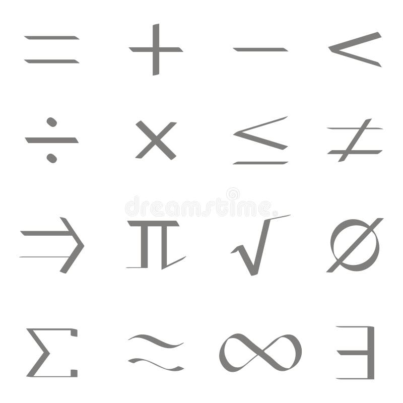 Mathematische Zeichen Der Ikonen Vektor Abbildung - Illustration von ...