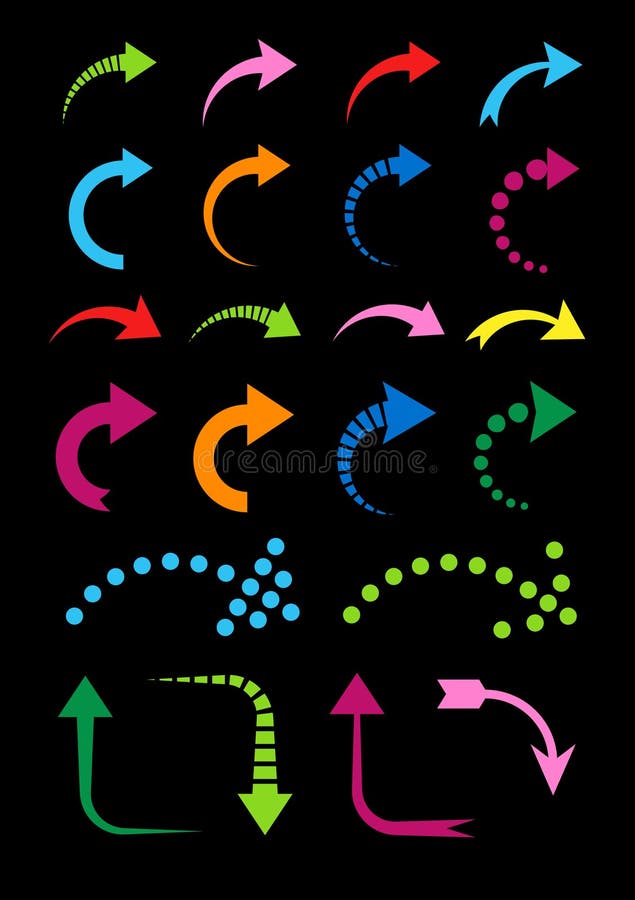 Pfeile Bunter Vektor-Pfeil Im Kreis Stock Abbildung - Illustration von ...