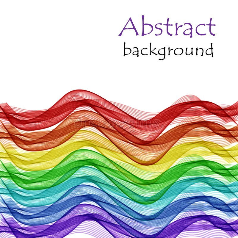 Satz Helle Abstrakte Wellen Aller Farben Eines Regenbogens Vektor ...