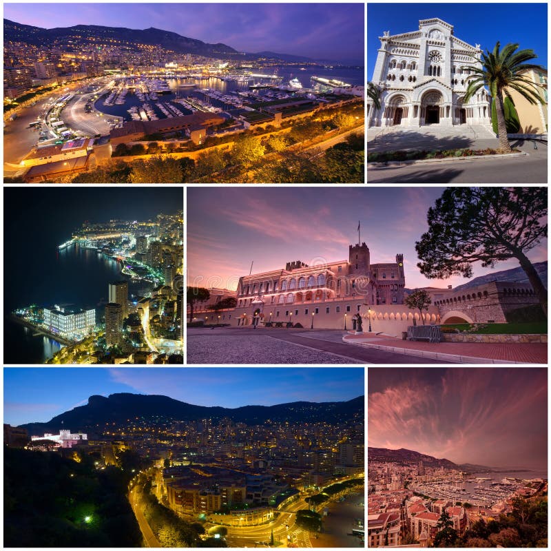 Monte Carlo, Monaco, Collage Stockbild - Bild von französisch, anmut ...