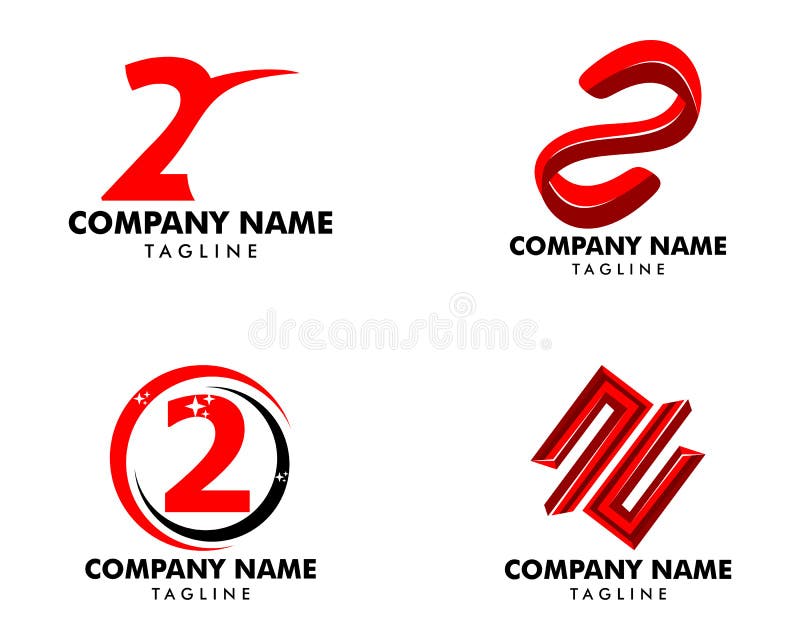 Satz Nummer Zwei Des Logos, Logo-2-Vektor-Vorlage Vektor Abbildung ...