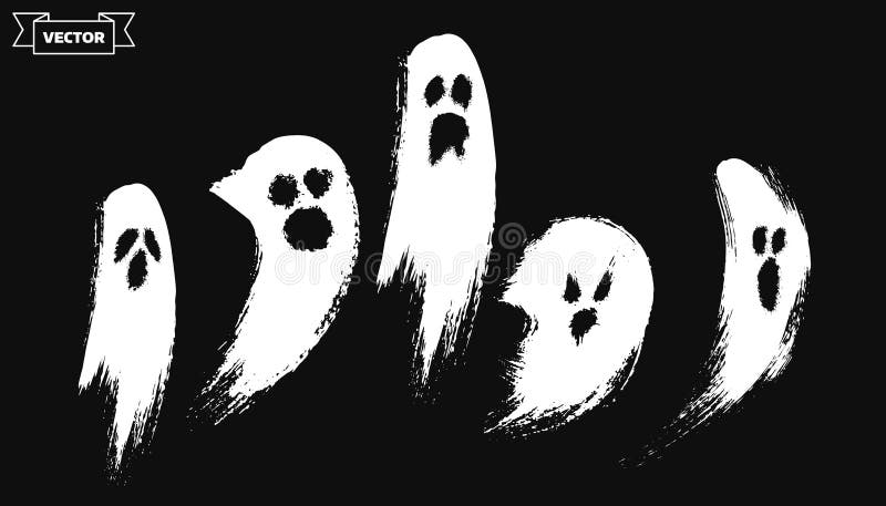 Schreckliche Hand Gezeichneter Geist Vektor Abbildung - Illustration ...