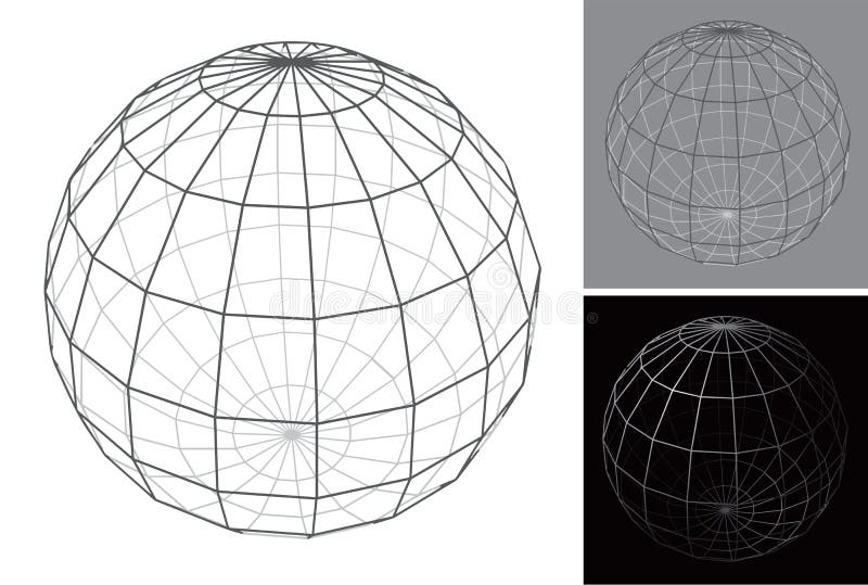 Satz Stilisierte Bilder Der Kugel in Der Form Des Maschendrahts Vektor ...