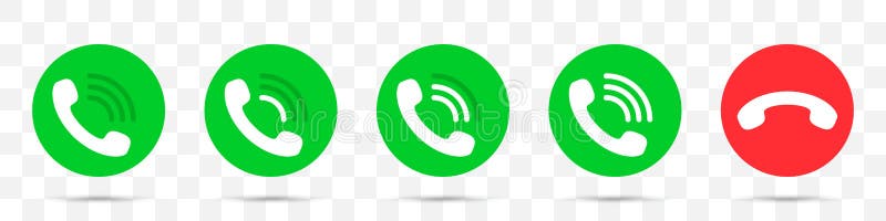 Satz Verschiedener Anrufsymbole. Vektorgrafik Vektor Abbildung ...