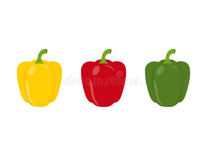 Satz von drei Pfeffern vektor abbildung. Illustration von flach - 66246954