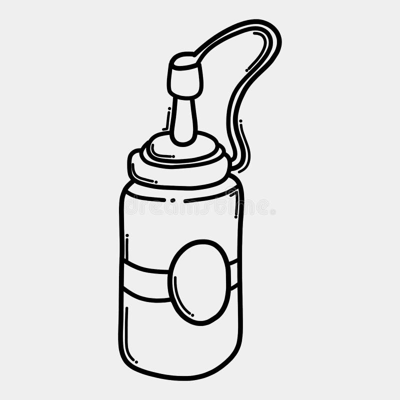 Sauce Bottle Doodle Vector Icon. Drawing Sketch Illustration Hand Drawn ...