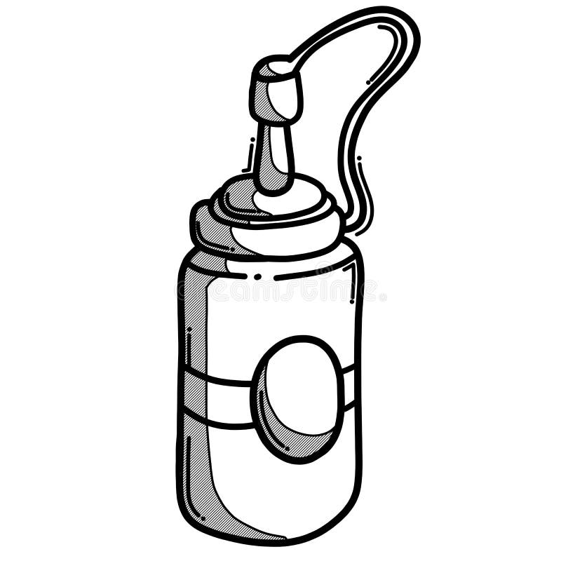 Sauce Bottle Doodle Vector Icon. Drawing Sketch Illustration Hand Drawn ...