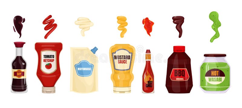 Sauce Bottles Realistic Composition Stock Vector - Illustration of ...