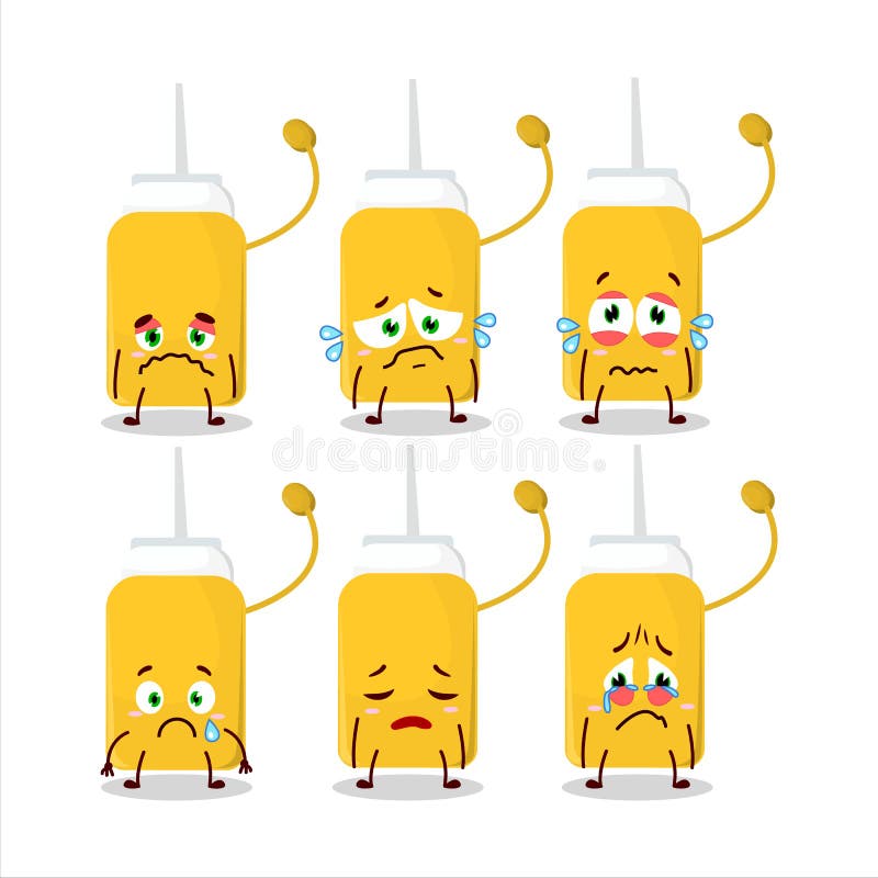 Sauce Cartoon in Character with Sad Expression Stock Vector ...
