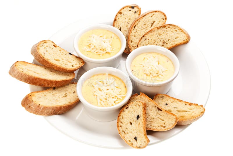 Sauce with Cheese and Bread Stock Image - Image of closeup, nutrition ...