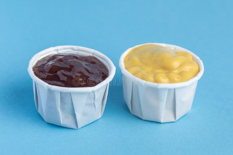 Sauce in paper container stock image. Image of mayo - 367076773