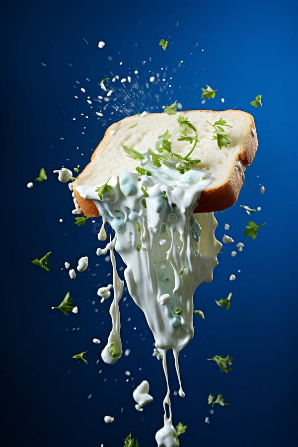 Sauce Splash on Bread Slice Stock Photo - Image of sauce, dynamic ...