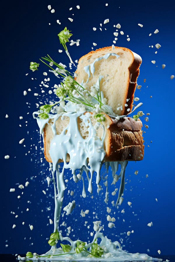 Sauce Splash on Bread Slice Stock Illustration - Illustration of ...