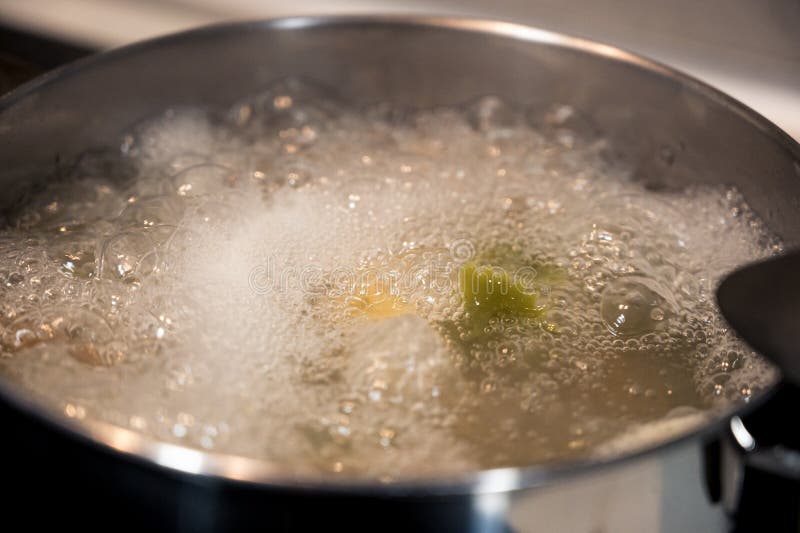 Saucepan with Boiling Water and Pasta Inside Cooking Stock Photo ...