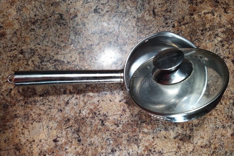 Saucepan on Kitchen Table Background Stock Photo - Image of culinary ...