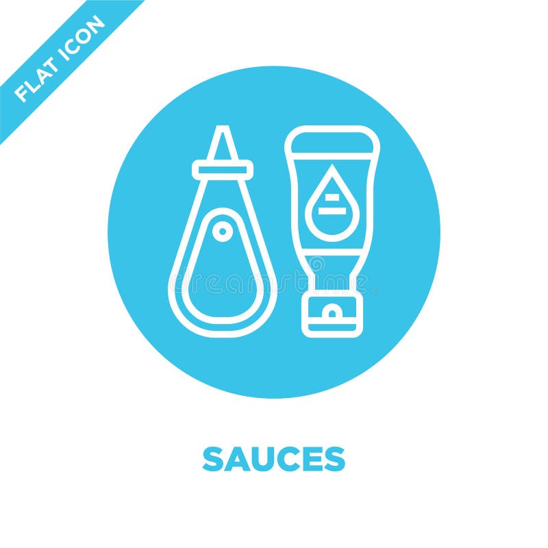 Sauces Icon, Black Vector Sign with Editable Strokes, Concept ...
